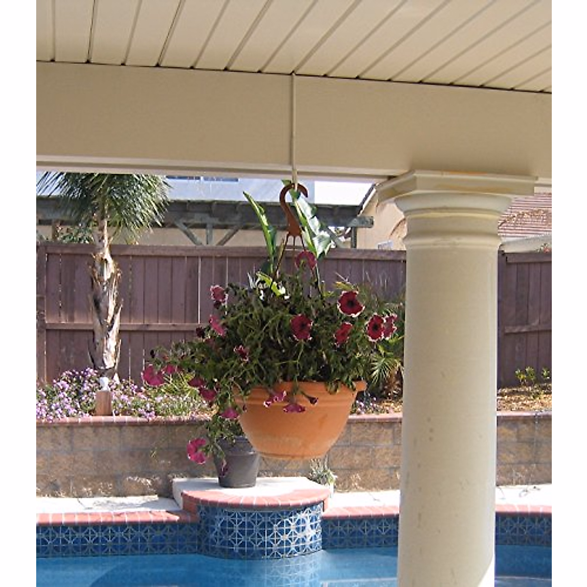 Solid White (6 Pack) Alumahangers ® Made in USA. Powder Coated Steel for Non Insulated Solid Patio Cover Hanger - Easy to use and Great for The Heavier Decorating Items! 3"x 8"
