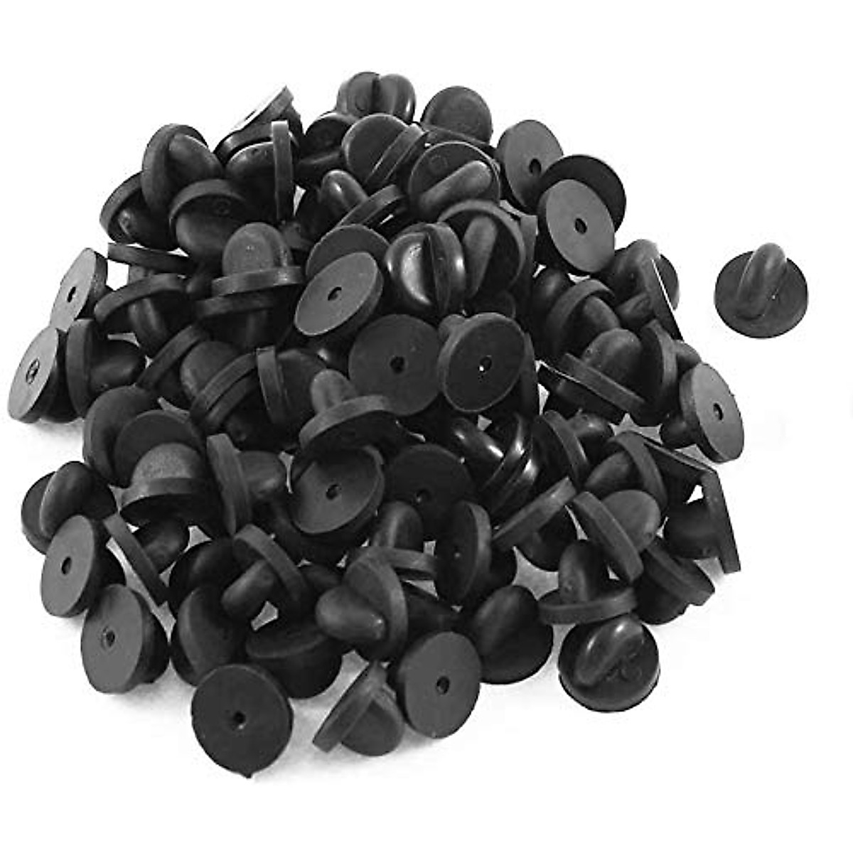 Rubber Pin Backs, 50PCS Lapel Pin Backs, Pin Safety Backs for Brooch Tie Hat Badge Insignia, Black