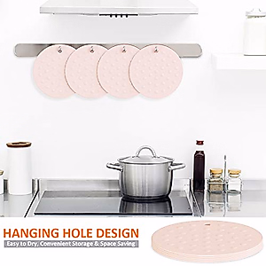 Silicone Trivet Mat Pot Holders, 5 Pack Heat Resistant Non-Slip Kitchen Trivets, Super Soft Flexible Easy to Wash and Dry, Perfect for Hot Pots and Pans, Dining Table and Countertop, Jar Opener