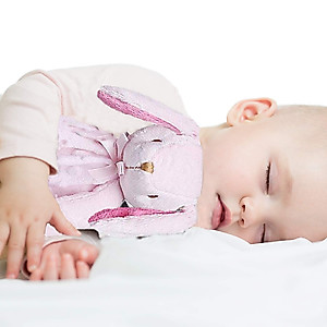 Pro Goleem Bunny Lovey and MInky Dot Baby Blanket with Satin Backing Pink