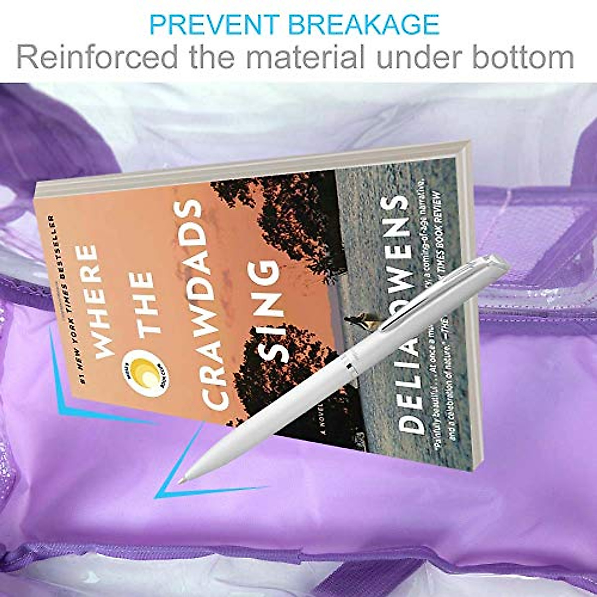 AGSDON Clear Backpack, Heavy Duty Transparent Bookbag, See Through PVC Backpacks for Women - Purple