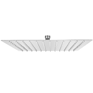 12in G1/2 Thread Rain Shower Head, Adjustable Square Shaped Polished Stainless Steel Head Shower Ultra Thin Anti Clogging for Your Bathroom Showerhead