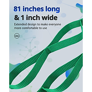 Trideer Stretching Strap Yoga Strap for Physical Therapy, 10 Loops Yoga Straps for Stretching, Non-Elastic Stretch Strap for Pilates, Exercise, Stretch Band for Women & Men with Exercise Book