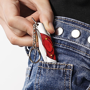 EZKIT Folding Pocket Knife with Back Lock, 2in Stainless Blade and Wood Handle, 4.8in Total Length, Compact EDC Gear