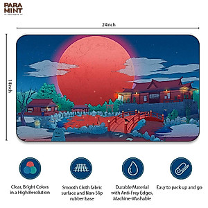 Paramint Blood Moon Shinto Anime - MTG Playmat - Compatible with Magic The Gathering Playmat - Play MTG, YuGiOh, TCG - Original Play Mat Art Designs & Accessories