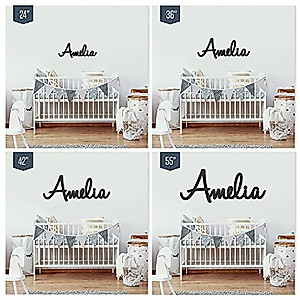 Personalized Custom Wooden Name Sign - BROOKLYN Font Baby Name Sign For Nursery and Wall Decor (12"-55" Wide) - PAINTED Wood Letter Nursery Decor - Wall Art For Girl or Boy Room By 48 Hour Monogram