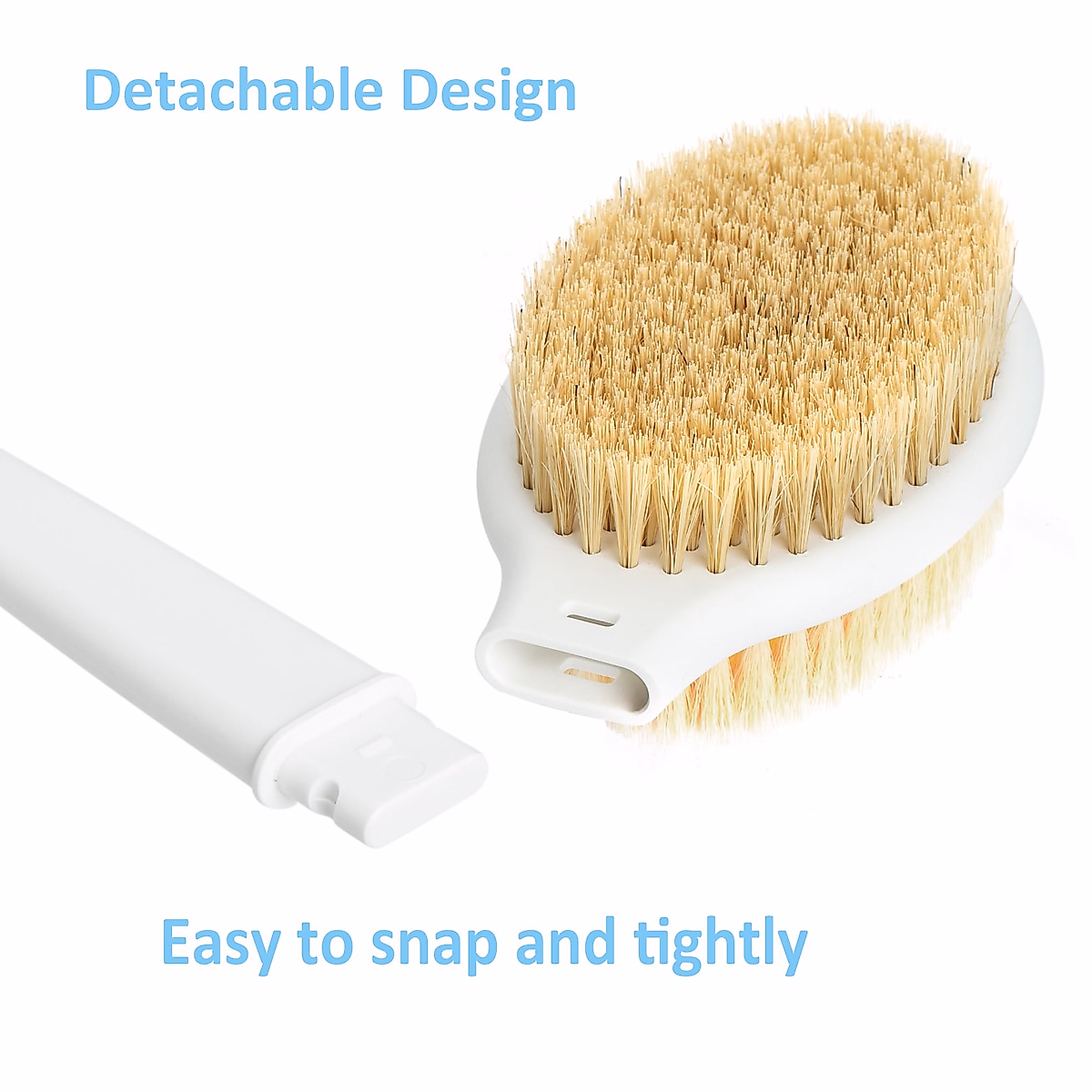 Arswin Shower Brush with Soft and Stiff Bristles,Back Scrubber 20.5" Extra Long Anti-Slip Handle Dual-Sided Bath Brush Body Exfoliator for Wet or Dry Brushing