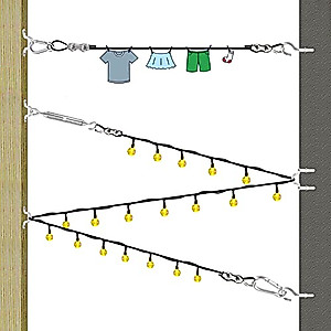 BESTEEL String Light Hanging Kit with 200 Feet Nylon Coated Stainless Steel 304 Wire Rope, String Lights Suspension Kit Included Enough Accessories, Humanized Collocation, Easy to Install