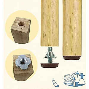 Leveling Feet Adjustable Furniture Levelers - 5/16 inch Threaded Shank w/T-Nuts Leg Leveler for Table,Chair and Furniture Legs- Adjusts from 0" to 1" - Pack of 12 (Coffee)