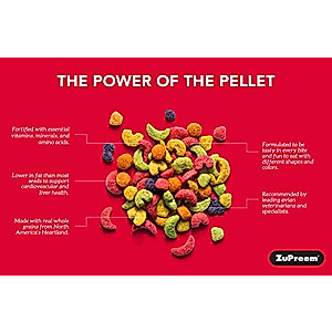 ZuPreem FruitBlend Flavor Pellets Bird Food for Small Birds, 2 lb - Daily Blend Made in USA for Parakeets, Budgies, Parrotlets