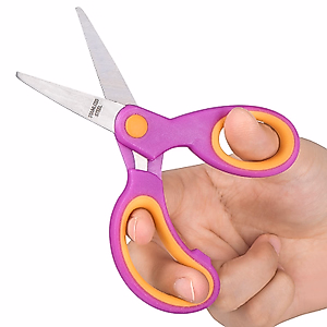 5" School Pack of Kids Scissors Bulk Set for Student With Soft Comfort-Grip Handles, 36 Packs