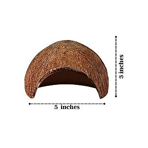SunGrow Cichlids & Cory Fish Cave, Habitat Made from Coconut Shell, Soft-Textured Smooth Edged Spacious Hideout, for Resting and Breeding