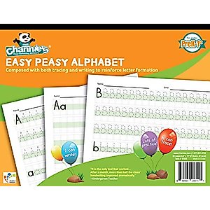 Channie's W302 EASY PEASY ALPHABET HANDWRITING WORKBOOK COMBINE BOTH TRACING & WRITING. LOTS PRACTICES! MOST VISUAL & SIMPLE WORKBOOK ON THE MARKET