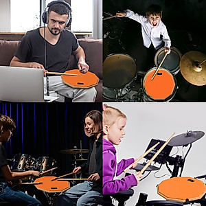 SLINT Drum Practice Pad, 12" Drum Pad 2 Surfaces - Double-Sided Practice Drum Pad Set, Practice Pad for Drumming - Snare Drum Practice Pad - Drum Pad For Kids (Full Drum Pad Kit with 4" Snare Drum)