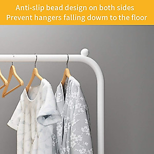 UDEAR Garment Rack，43.3 Inches Freestanding Hanger Double Pole Multi-functional Bedroom Clothing Rack, White