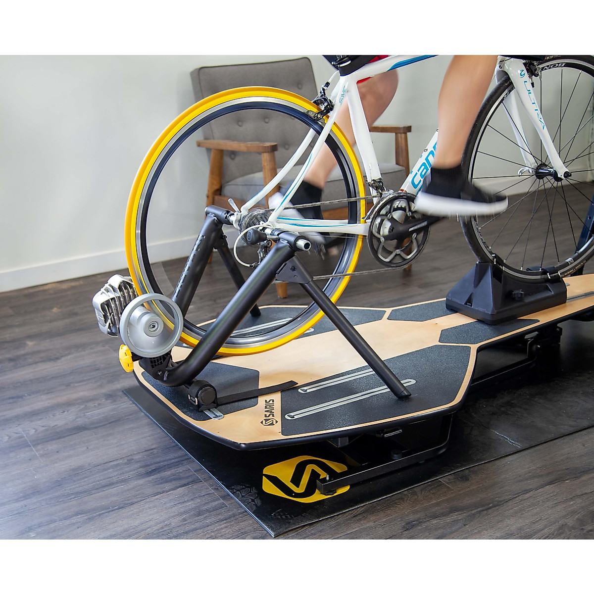 Saris MP1 Nfinity Motion Platform - Adult Bike Trainer Platform, Indoor Exercise Bike Trainer Stand with Nfinity Technology, Engage More Muscles, Adjustable Touch Points