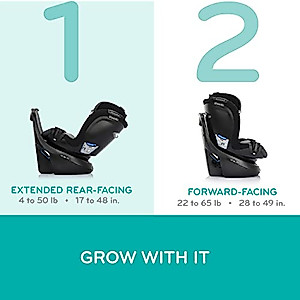 Evenflo Revolve360 Slim 2-in-1 Rotational Car Seat with Quick Clean Cover (Stow Blue)
