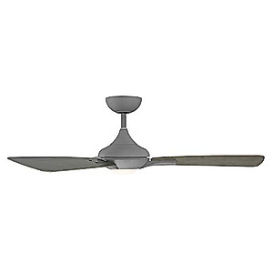 Mykonos Smart Indoor and Outdoor 3-Blade Ceiling Fan 52in Graphite Weathered Wood with 2700K LED Light Kit and Remote Control works with Alexa, Google Assistant, Samsung Things, and iOS or Android App