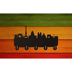 The Geeky Days France Paris Skyline Tourist Attraction Home Decor Wall Art Modern Wall Hooks Clothes Robe Towel Hooks Bathroom Door Living Room Wall Decor