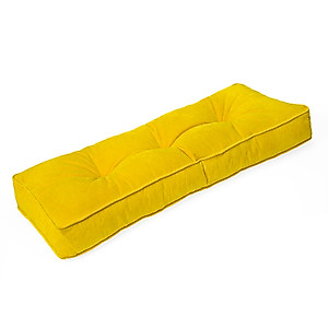 Focuprodu Bench Cushion 42x16. Soft and Breathable Window Seat Cushions Indoor. Non-Slip and Durable Bench Seat Cushion. (42x16, Yellow)