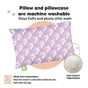 KeaBabies Toddler Pillow with Pillowcase and Jumbo 14X20-13x18 My Little Dreamy Pillow - Soft Organic Cotton Toddler Pillows for Sleeping - Organic Cotton Toddler Pillows for Sleeping