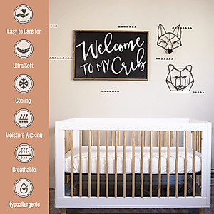 Bella Coterie Luxury Bamboo Crib Sheet | Organically Grown | Ultra Soft | Cooling for Better Sleep | Deep Pocket Fitted Sheet for Crib & Toddler Mattress | Viscose Made from Bamboo [White]