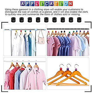 Glarks 150Pcs XXS Black Clothing Hanger Sizer Garment Markers for Clothing Organization in Shops and Closets (XXS-Black-150Pcs)