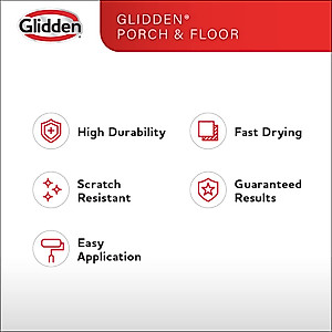 Glidden Grab-N-Go Porch and Floor Interior/Exterior Paint, 1 Gallon, Satin, Brown, Scratch Resistant, 128 Fl Oz (Pack of 1)