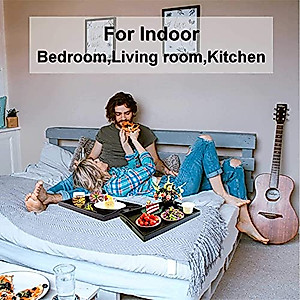 Set of 3 Wooden Serving Trays,Large Serving Trays,Serving Trays for Eating,Serving Tray with Handles,Breakfast Trays,Food Trays,Serving Tray for Ottomans