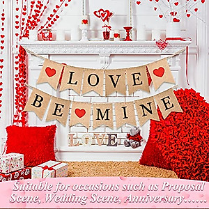 6 Pieces St. Patrick's Day Lucky Burlap Banner and Love Heart Banner Bunting Garland for Party Home Valentine's Day Anniversary Decoration