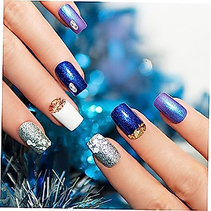 KJHBV 1 Set Gold Foil Paper Scraps Nail Art Stickers Appliques Embellishments Glitter Stickers Glitter Polish Metallic Nail Glitter Powder Nail Art Foil DIY Nail Decor Gold Foil Flake