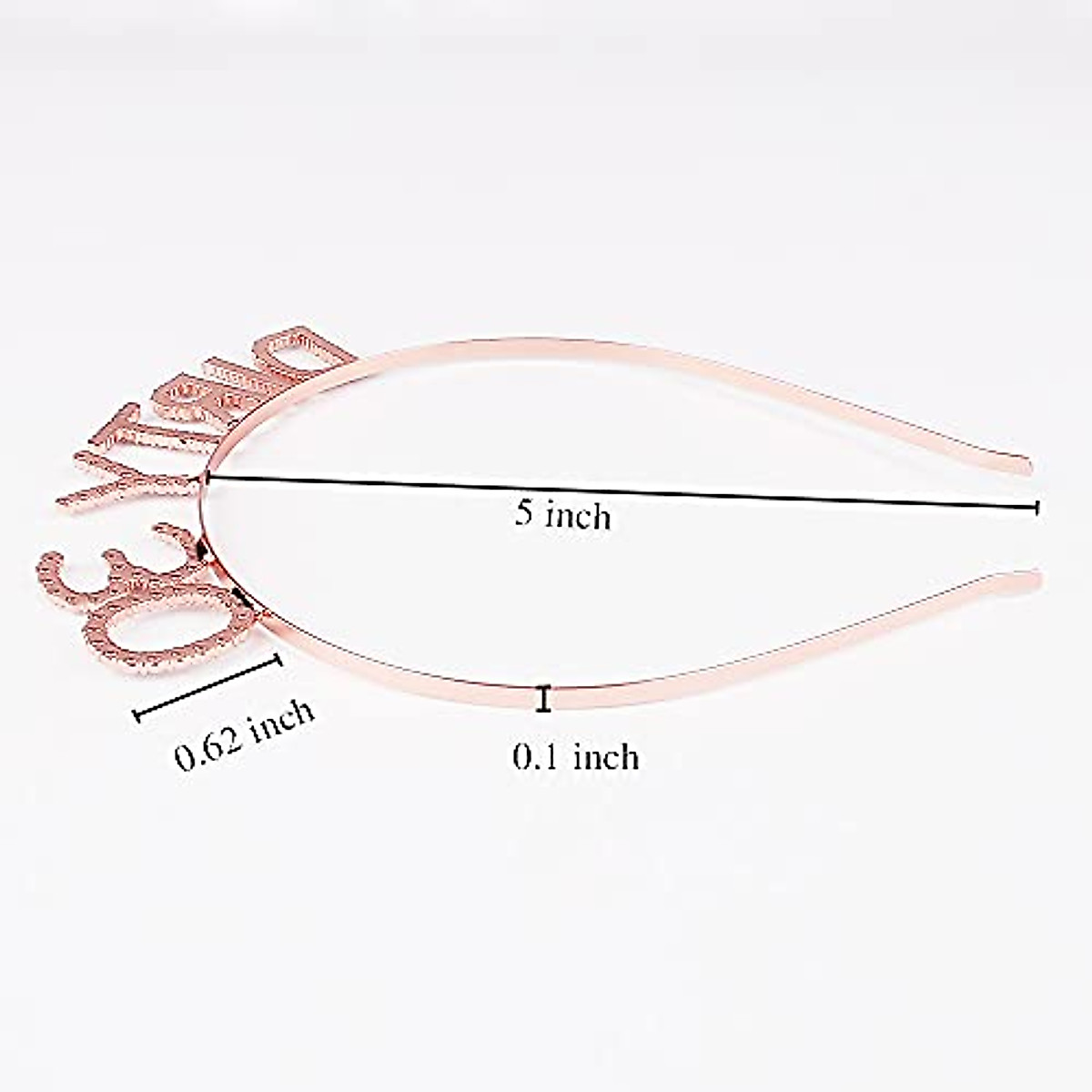 AOPRIE Dirty 30 Birthday Headband & Sash for Women Rose Gold Birthday Tiara Crown Rhinestone Happy Birthday Hair Accessories Gift Sets