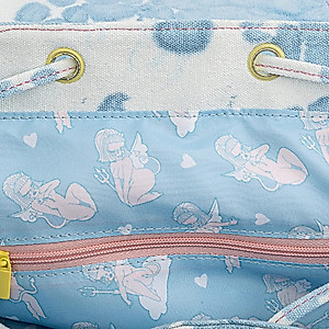 Loungefl Valfre Lucy Blue Acid Wash Denim Backpack