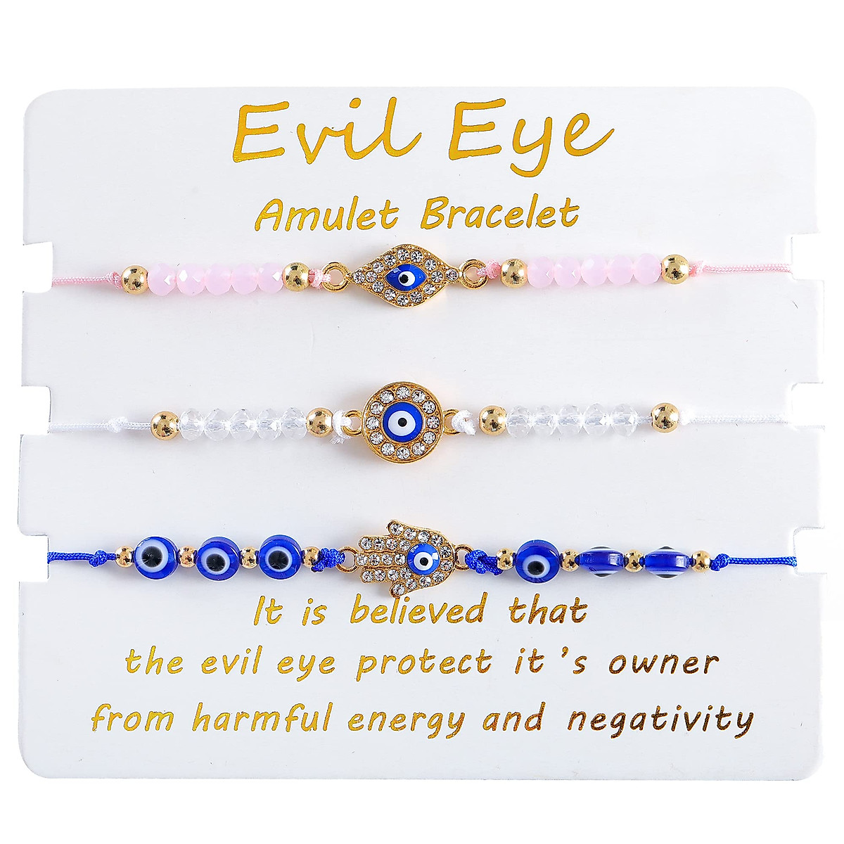 BONITTER Evil Eye Bracelets Best Friend Bracelets Matching Couple Bracelet for Bff Friendship Relationship Boyfriend Girlfriend Valentines Gift