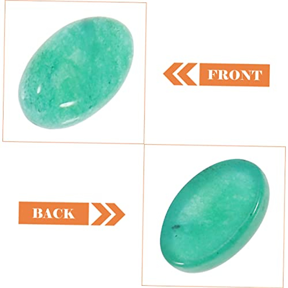 Gemstone Beads 20pcs Oblate Handmade Jewelry DIY Crafts Round Crystal Beads Oval Gemstone Crystal for Jewelry Making Jade Stone DIY Flat Gemstones DIY Charms Natural