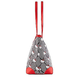 Hello Kitty Leather Tote bag - Girls, Boys, Teens, Adults - Officially Licensed Hello Kitty Faux PU Leather Cosplay Tote Handbag with Pouch