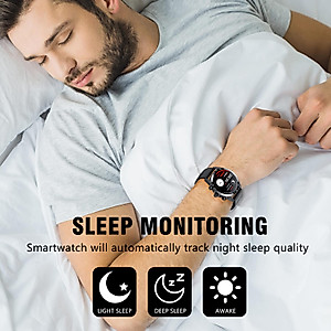 A ALPS Smart Watches for Men, Fitness Tracker with GPS and Pedometer, Dial/Receive Call Sports Watch, Blood Pressure/Heart Rate/Sleep Monitor, 1.3'' Full Touch Big Screen, Android and iOS Compatible