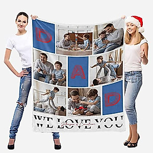 InterestPrint Personalized Dad Blanket from Daughter Son Wife, Grateful Love Birthday Gift Throws Blankets, Happy Father's Day Present Father Gifts Idea, 30 x 40 Inches