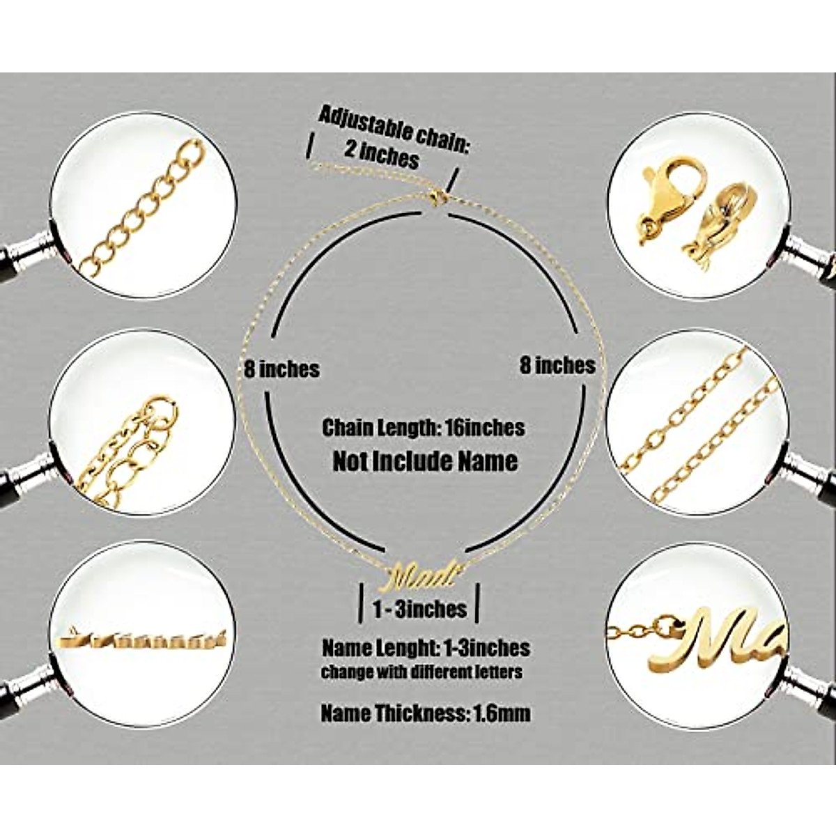 Aoloshow Ariana Charm Name Necklace Carrie Style Name NecklaceWomens Jewelry