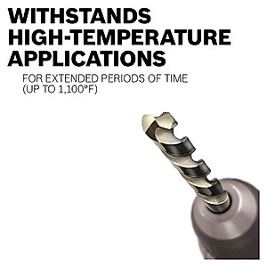 BOSCH CO2151 1-Piece 3/8 In. x 5 In. Cobalt Metal Drill Bit for Drilling Applications in Light-Gauge Metal, High-Carbon Steel, Aluminum and Ally Steel, Cast Iron, Stainless Steel, Titanium