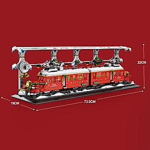 MISINI 66034 Steam Train Building Blocks, 2822 Pcs Train Building Set with Lights, Collectible Christmas elements Steam Locomotive Display Toys kit with Train Tracks, Top Present for Train Lovers