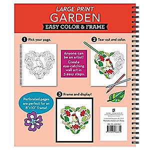 Large Print Easy Color & Frame - Garden (Stress Free Coloring Book)