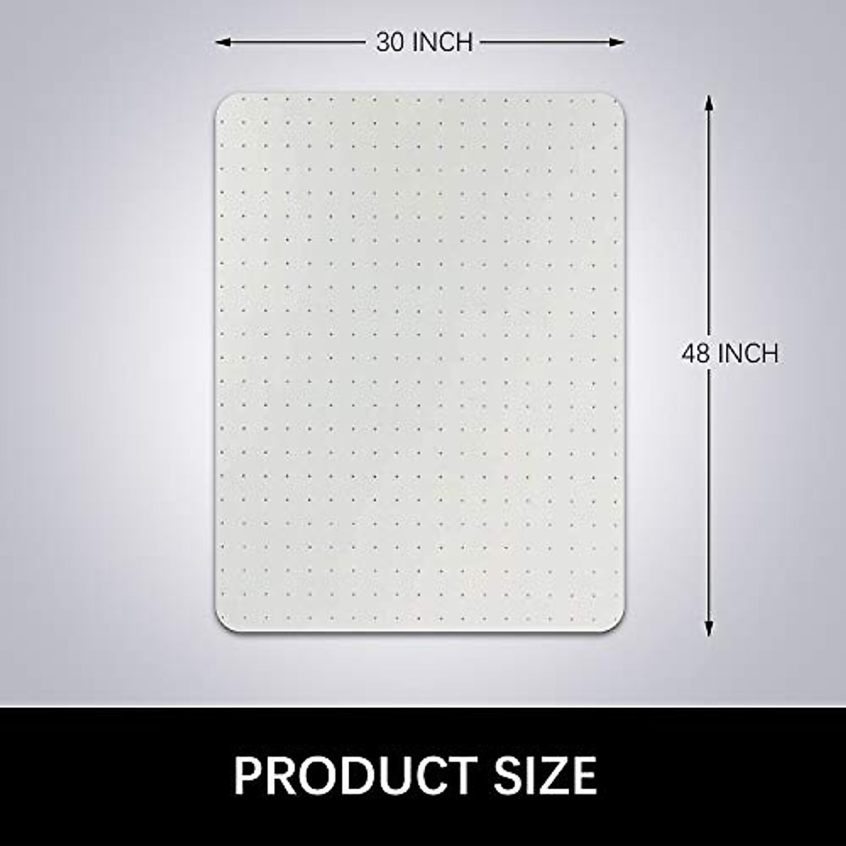 Kuyal Desk Chair Mat for Carpet, 30'' x 48'' Rectangle Transparent Mats for Chairs Good for Desks, Office and Home, Easy Glide, Protects Floors for Low and No Pile Carpeted Floors
