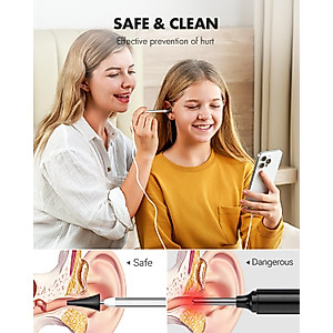 Anykit 3.9 mm Visual Digital Otoscope with 6 LED Lights and Earwax Removal Tool for Adults & Children, Compatible with iPhone & Android