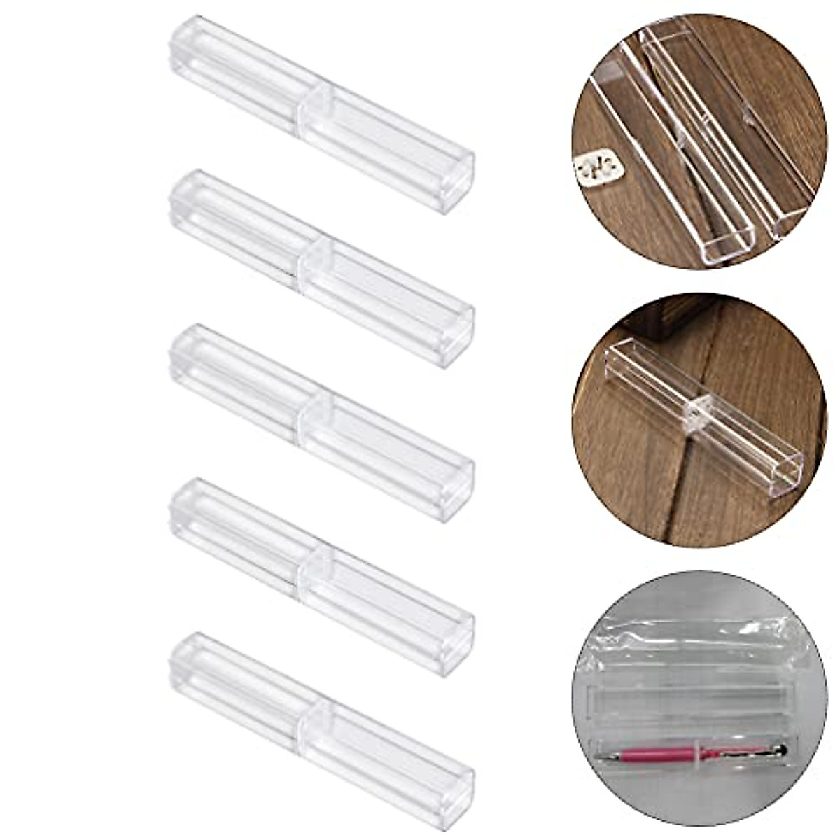 Healifty 20pcs Pen Gift Box Empty Ballpoint Pen Box Plastic Clear Pencil Boxes Pen Storage Case for School Office Collection