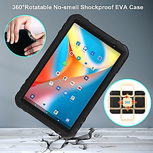 2024 Tablet 10 inch Android 13 Tablets with Octa-Core, 14GB RAM 128GB ROM, 8000mAh Battery, Drop-Proof Case, TF 512GB, HD IPS Touchscreen, 5G/2.4G WiFi, Bluetooth 5.0, GPS, Split Screen Support -Black
