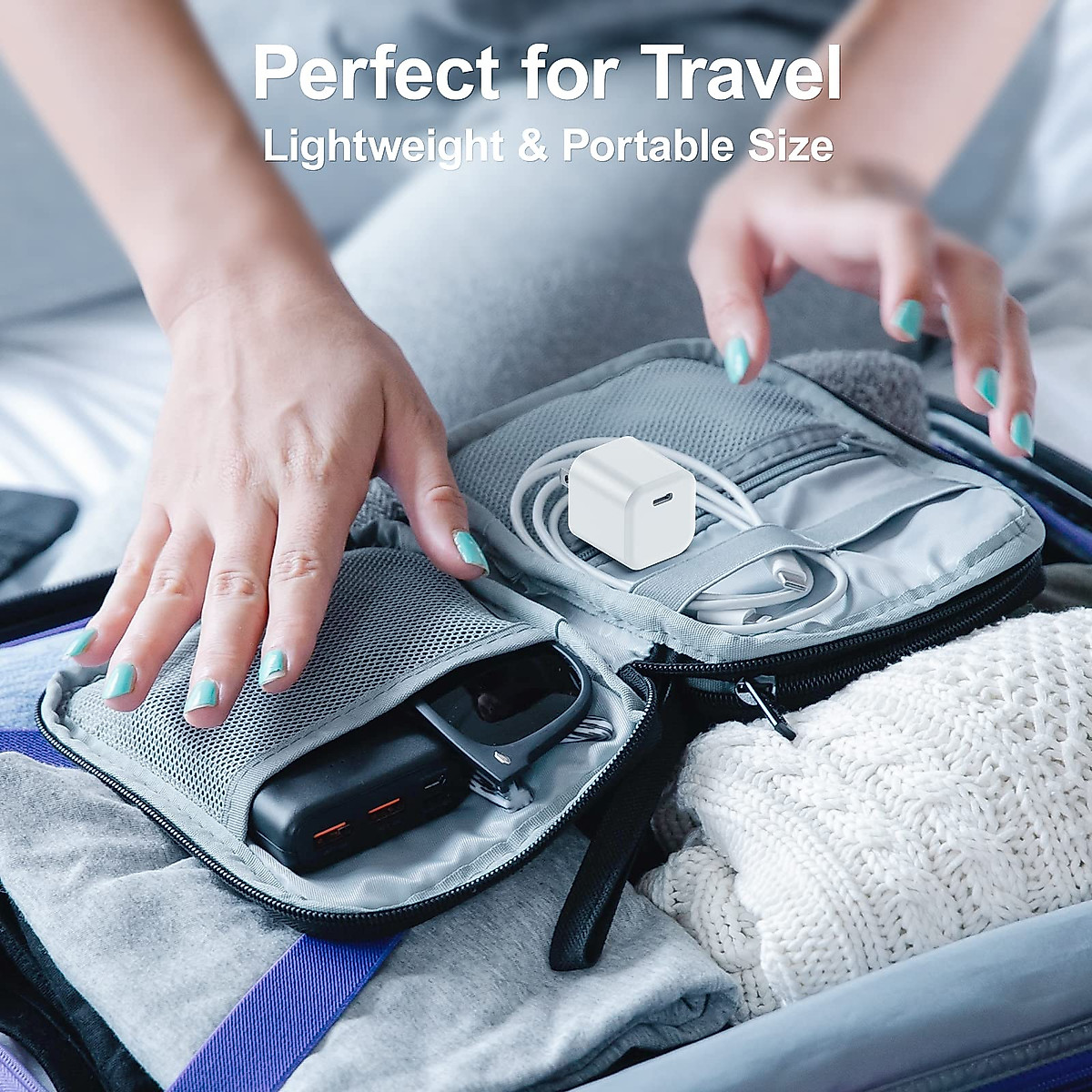 USB C Wall Charger Block, Agtray 2-Pack USB Type C Mini Phone Charger Cube Fast Charging Brick Travel Plug Power Adapter Box for Phone 15/14/13/12, Pad Air Mini Pro, Galaxy S23, Watch, Earbuds (White)