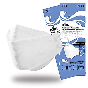 BOTN youth fit 23Pack KF94 Protective and Safety Face Mask, Adjustable Strap and Made in Korea, 4-Layer Filter and 3D Design (White, Medium)