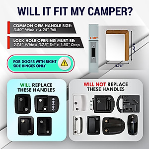 LATCH.IT White RV Door Lock Replacement | RV Door Locks | RV Door Handle w/ 4 Keys | Camper Door Lock | Trailer Door Lock | Camper Lock Replacement | Camper Door Latch only Fits 2.75"x3.75" Lock Hole