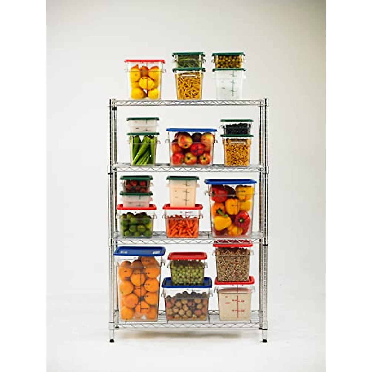 Carlisle FoodService Products Squares Square Food Storage Container with Stackable Design for Catering, Buffets, Restaurants, Plastic, 4 Quarts, White